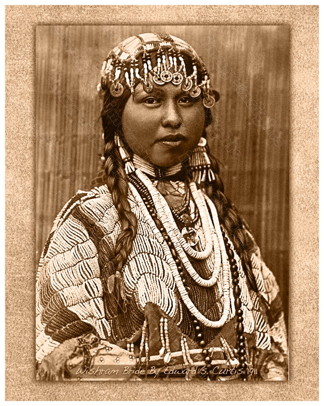 WISHRAM BRIDE Native American 1911 by Photographer Edward S. Curtis ...