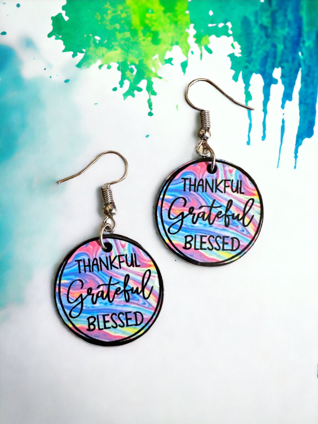 Thankful, Grateful, Blessed Earrings…religious Earrings, Earring Gifts ...