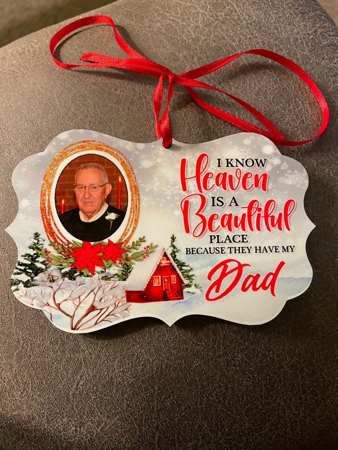 Heaven is Beautiful Custom Photo Ornament, Custom Christmas Ornament ...