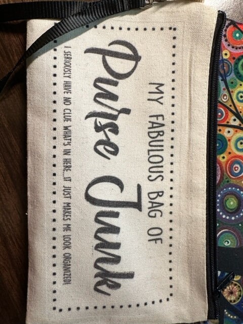 Purse Junk Linen Zippered Pouch/wristlet - Etsy
