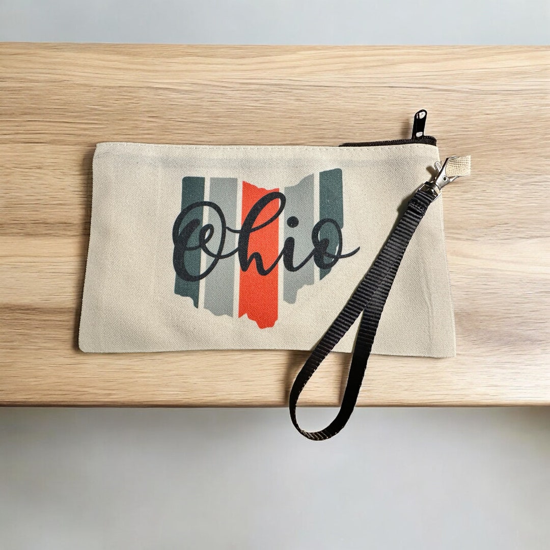 Ohio Scarlet & Grey Wristlet, Wrist Purse, Ohio State Buckeyes Colors ...