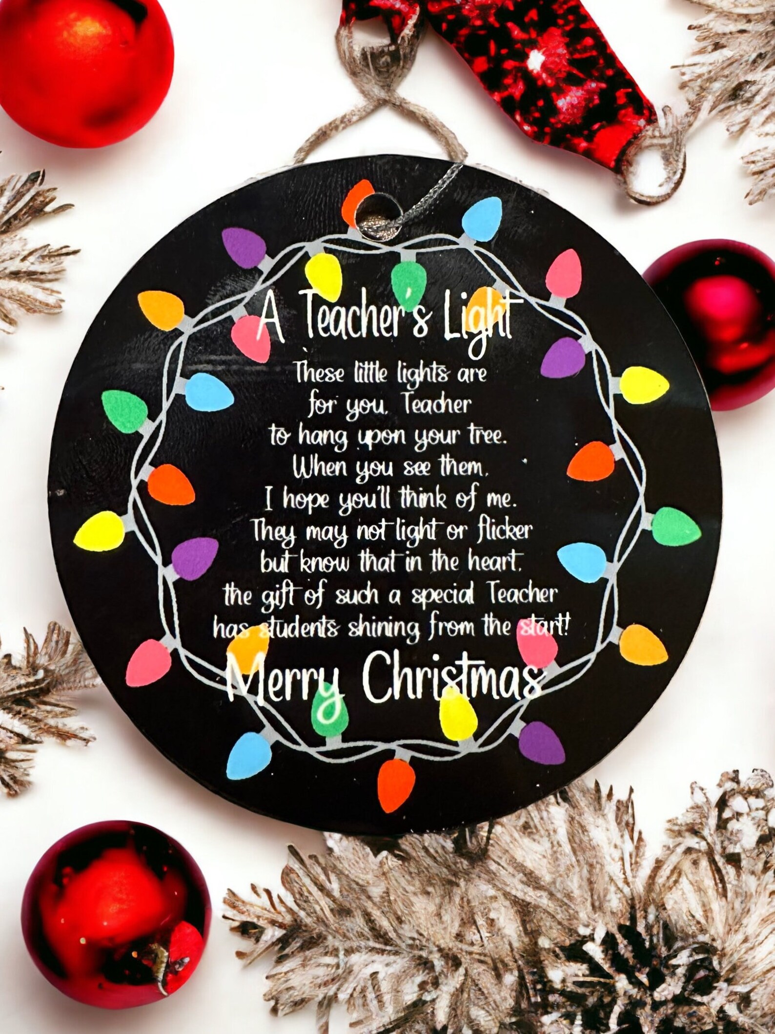 A Teachers Light Ornament Teacher Christmas Ornament - Etsy Canada