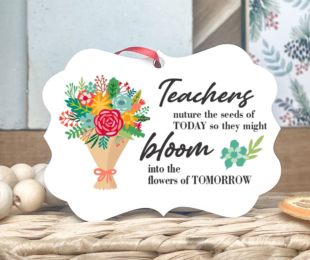 Teachers Help Students Bloom Ornament, Teacher Christmas Ornament ...