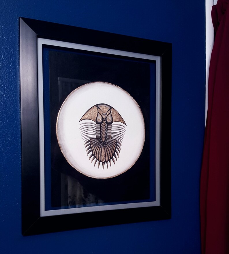 Original Trilobite Fossil Painting in Acrylic, Watercolor, and Gold ...