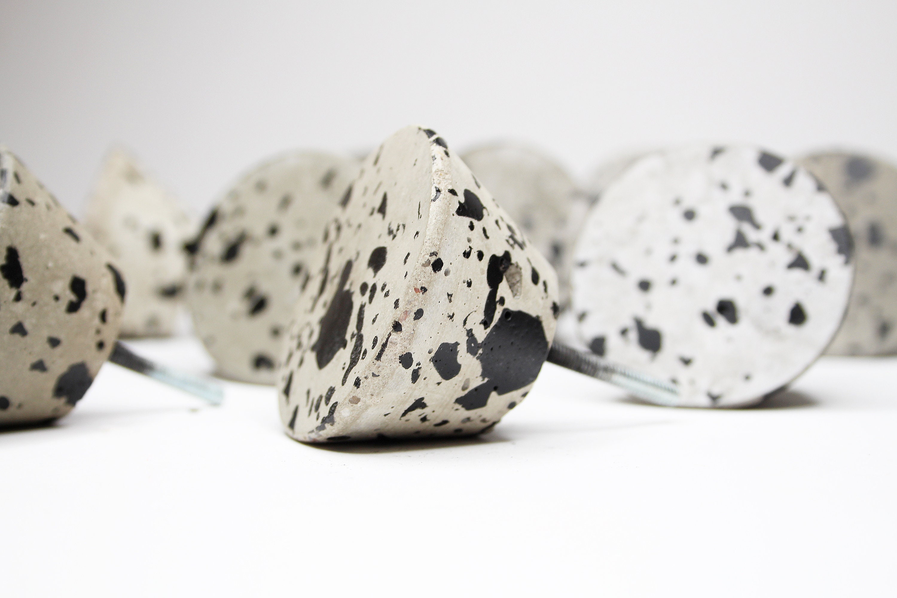 Large Quail Egg Pattern Concrete Cabinet Knob | Large Cone | Drawer ...