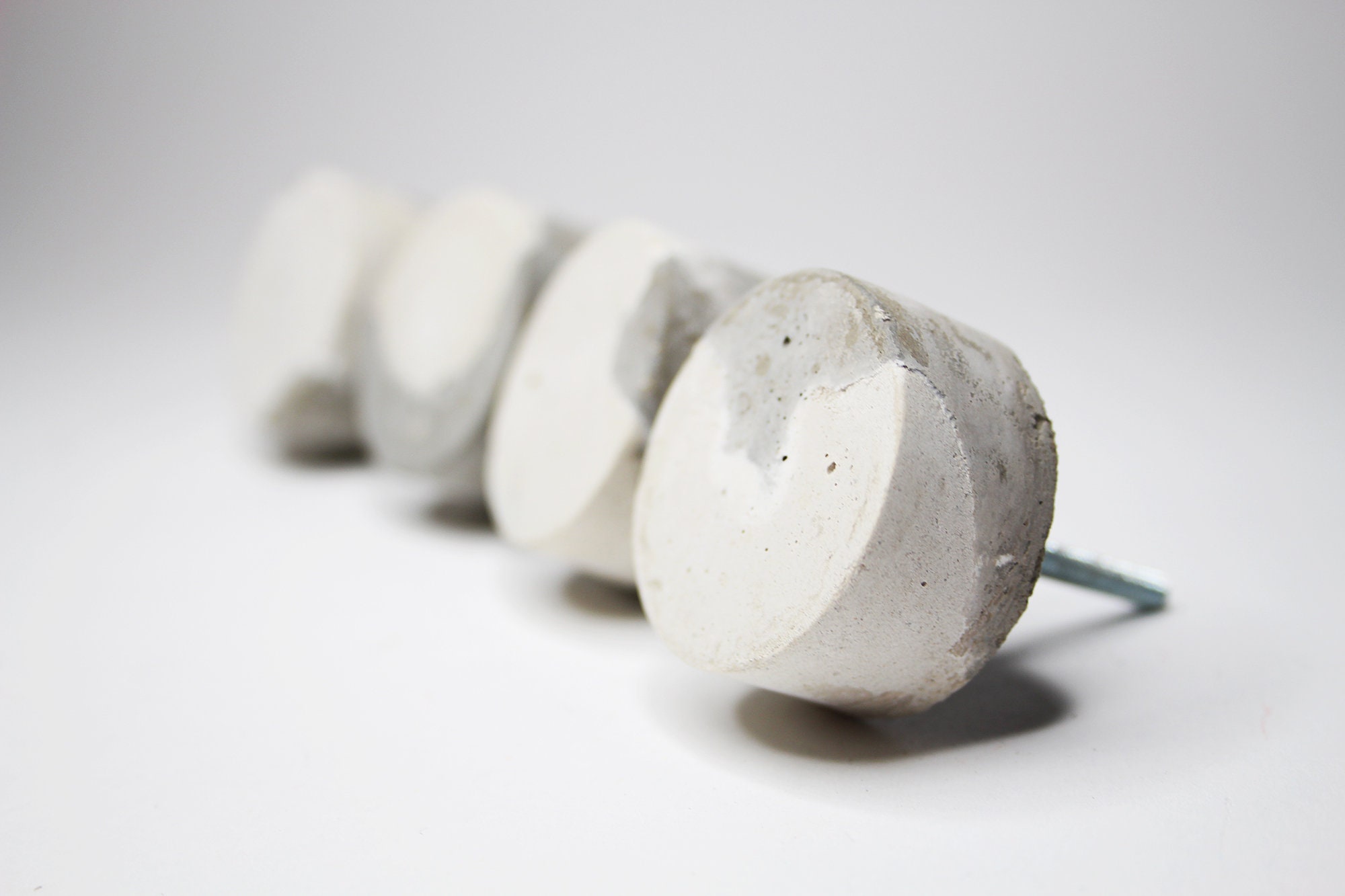 Marble Effect Concrete Cabinet Knob White Concrete | Etsy