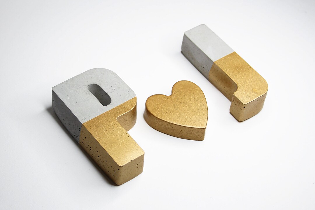Concrete Letters Gift Set | Large Concrete Letters | Concrete Letters ...