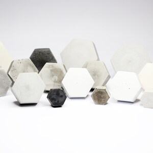 3 Sizes | Hexagon Concrete Cabinet Knob | Hexagon Drawer Pull | Hexagon Cabinet Knobs | Concrete ...