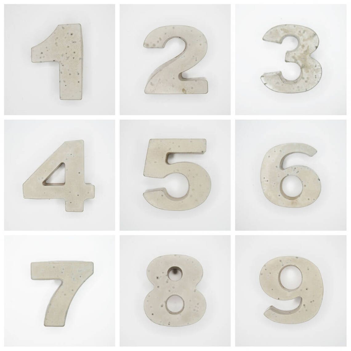 Large Concrete Number I Concrete Number Figure I Decorative - Etsy