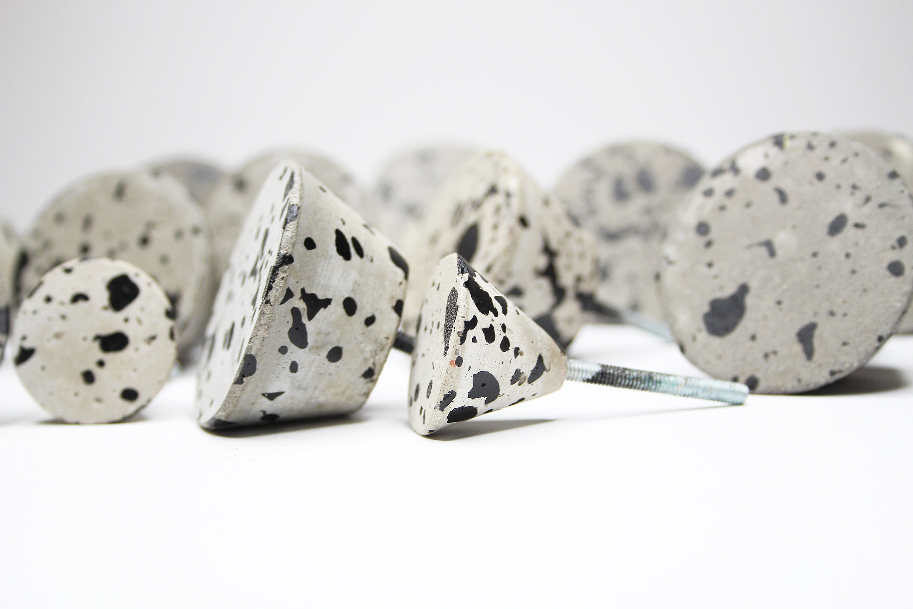 Large Quail Egg Pattern Concrete Cabinet Knob | Large Cone | Drawer ...