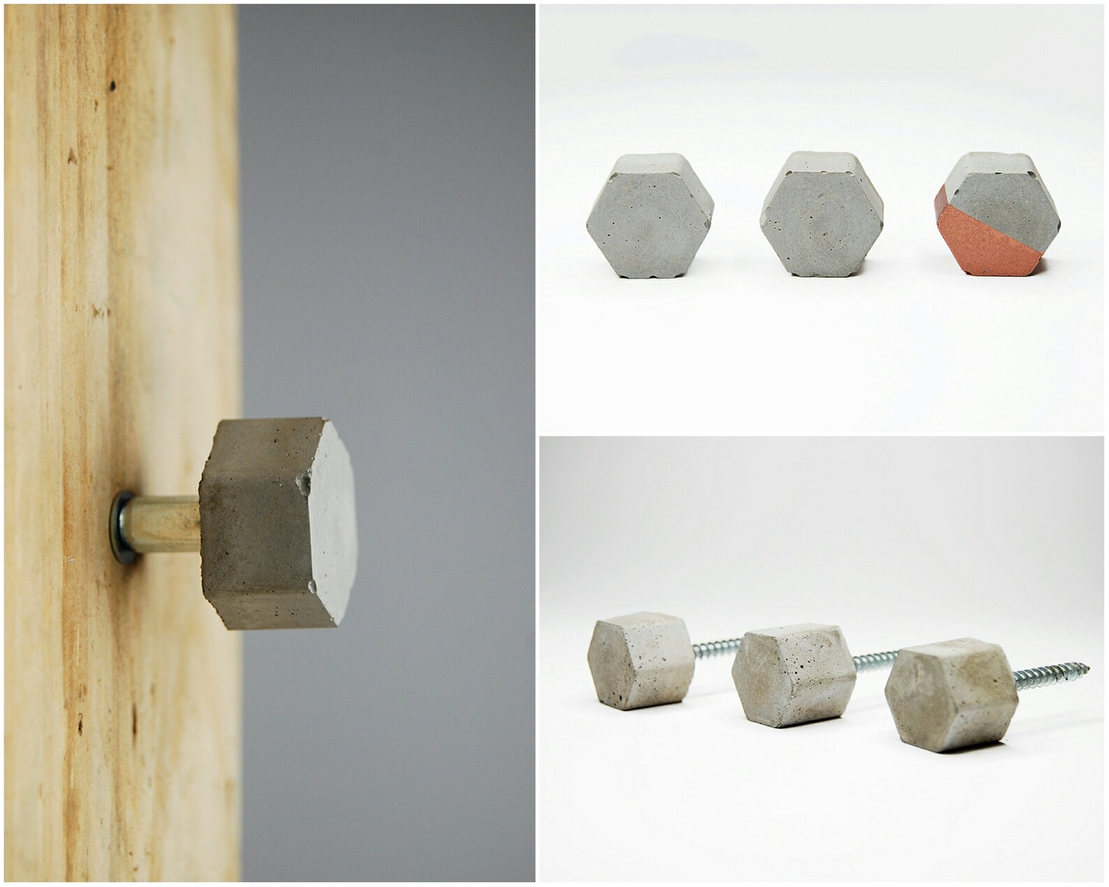 Hexagon Knobs Concrete Knobs Bouton De Meuble Hexagon - Etsy
