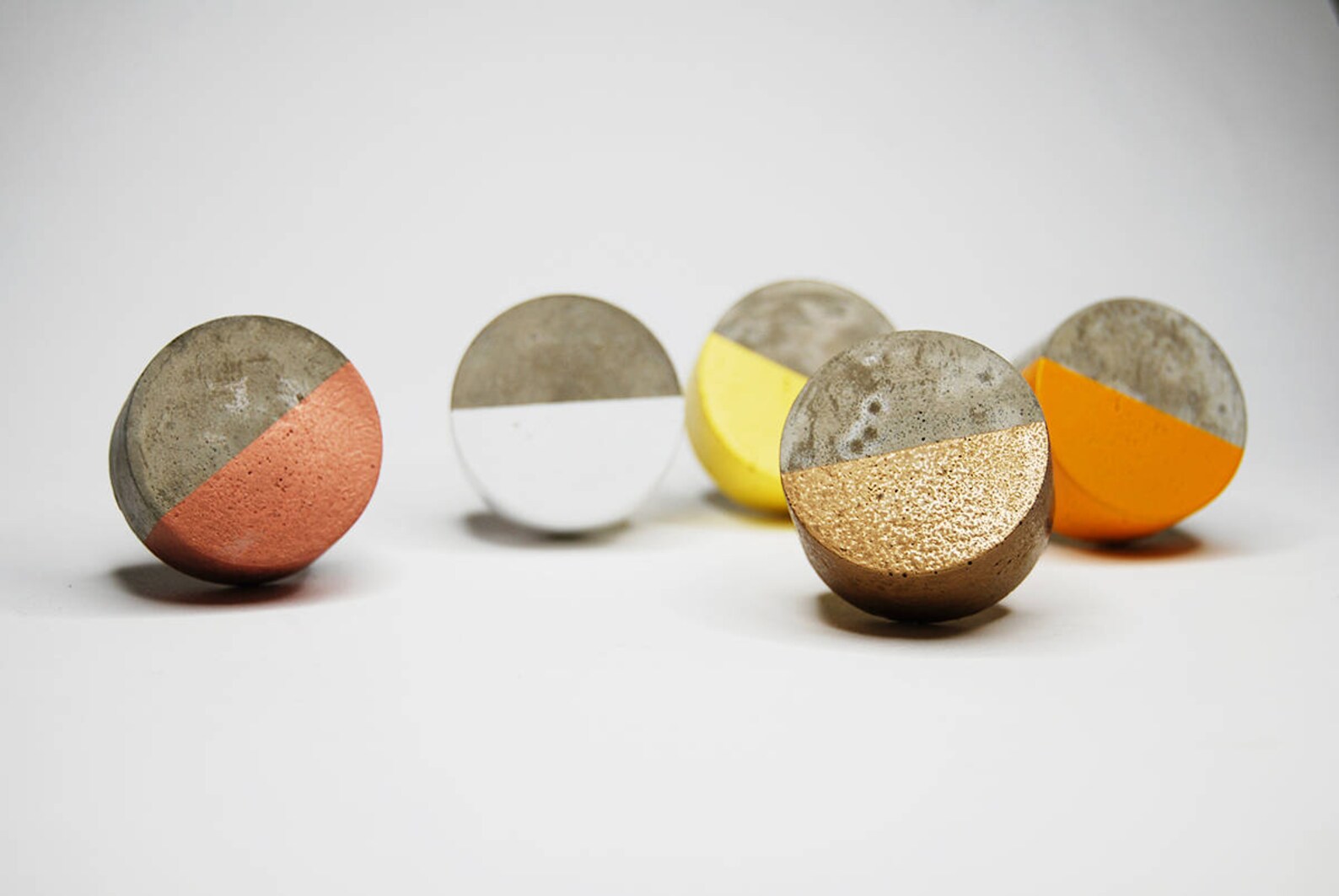 Concrete Knobs Bouton De Meuble Cabinet Knobs Concrete | Etsy