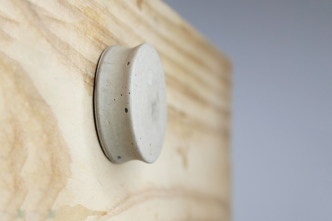 Round Flat Concrete Cabinet Knob | Drawer Pull | Cabinet Knobs | Concrete Knobs | Knobs | Scandi ...