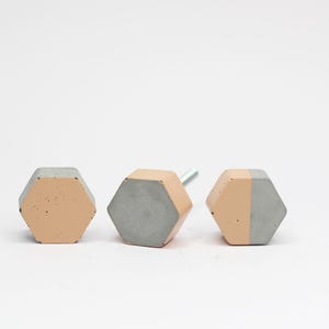 Hexagon Knobs | Concrete Knobs | Bouton De Meuble | Hexagon Knob | Hexagonal Knobs | Honeycomb ...