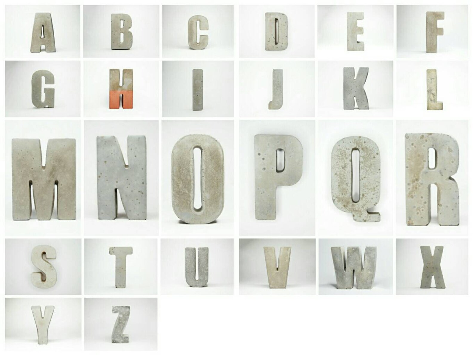 Concrete Letters Large Concrete Letters Concrete Alphabet | Etsy UK