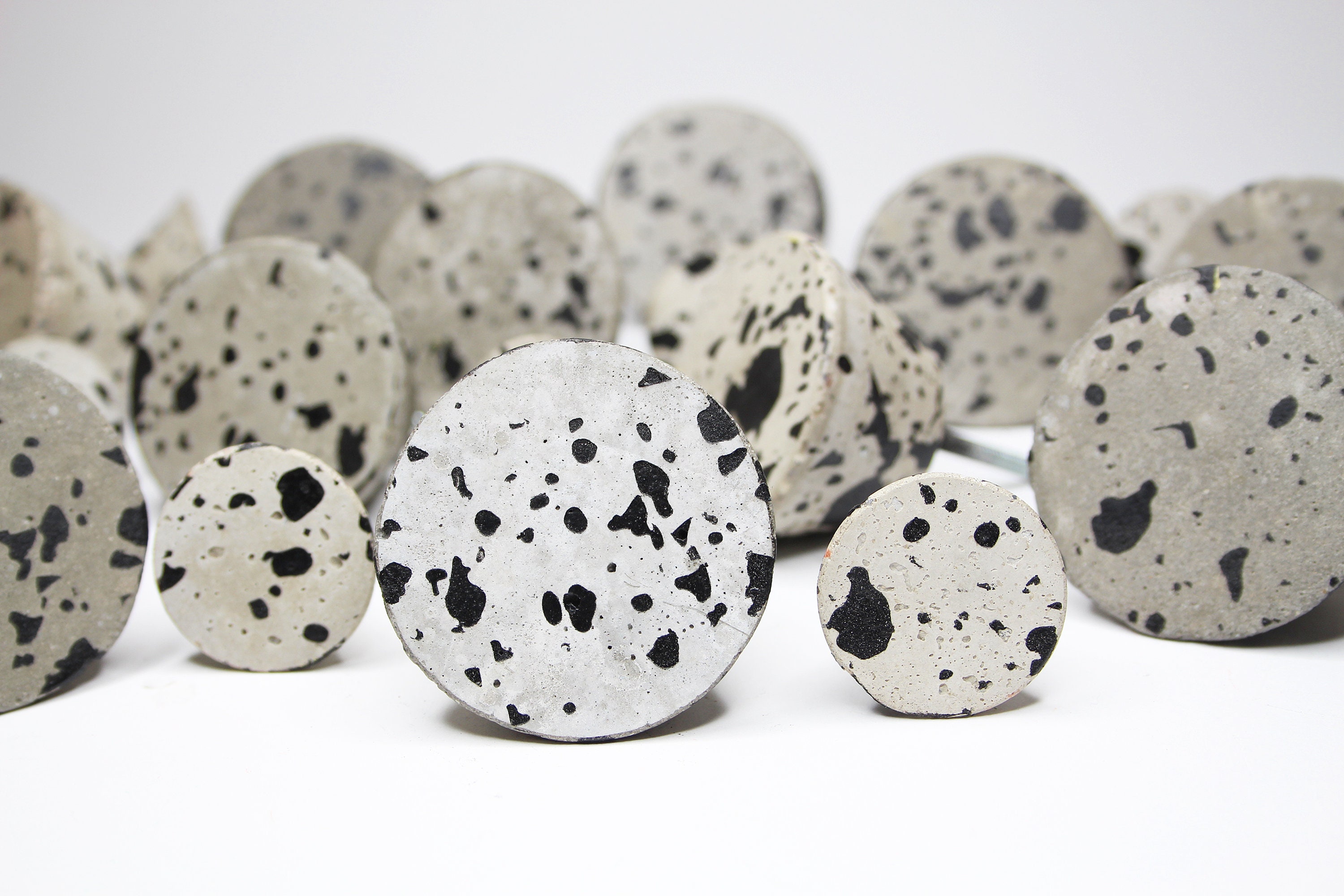 Large Quail Egg Pattern Concrete Cabinet Knob | Large Cone | Drawer ...
