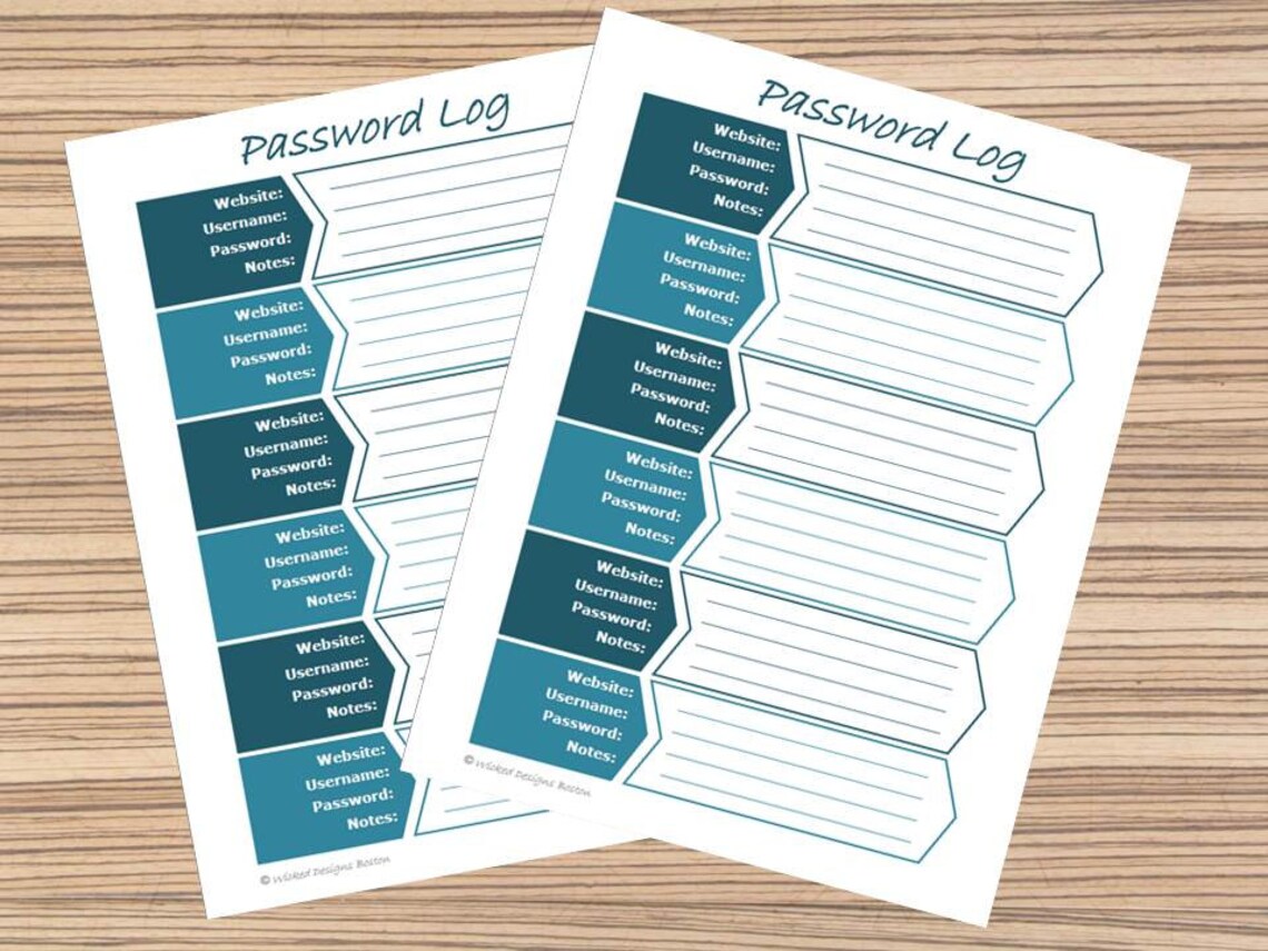 Printable Password Keeper, Wifi Password Printable, Internet Password ...