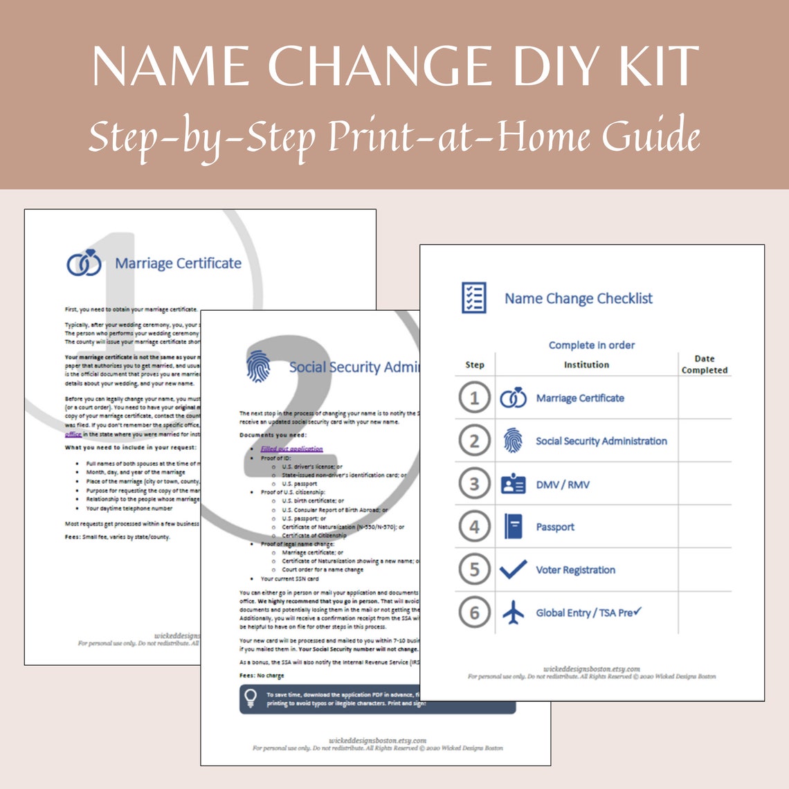 How to Change Your Name After Marriage, Newlywed Name Change Checklist ...