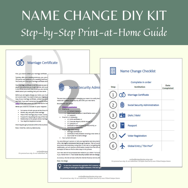 Newlywed Last Name Change Checklist, How to Change Your Name After ...