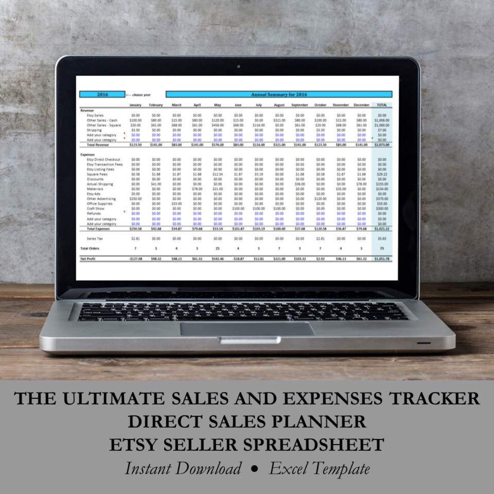Direct Sales Planner Small Business Excel Template - Etsy