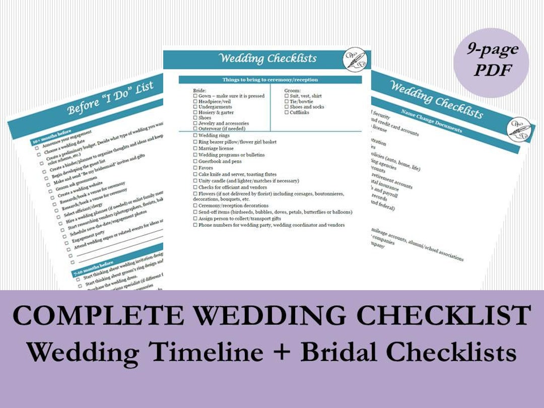 Wedding Planning Timeline Template, Wedding Checklist, Printable ...