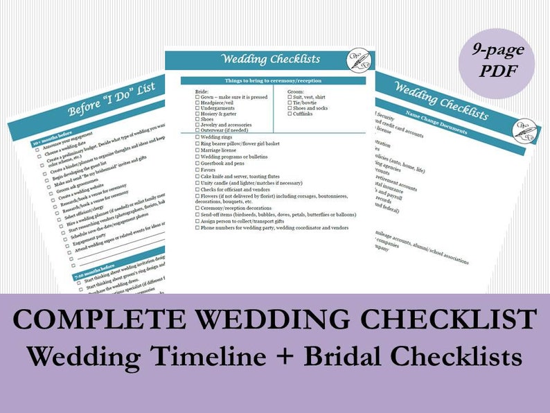 Wedding Planning Timeline Template Wedding Checklist Etsy