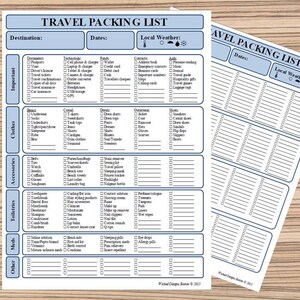Travel Packing List Compatible With Goodnotes Notability - Etsy Australia