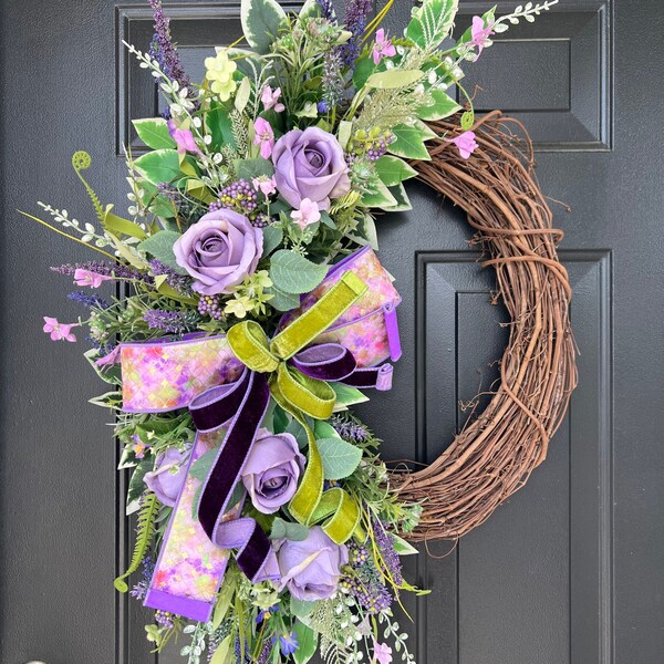 Purple Spring Wreath - Etsy