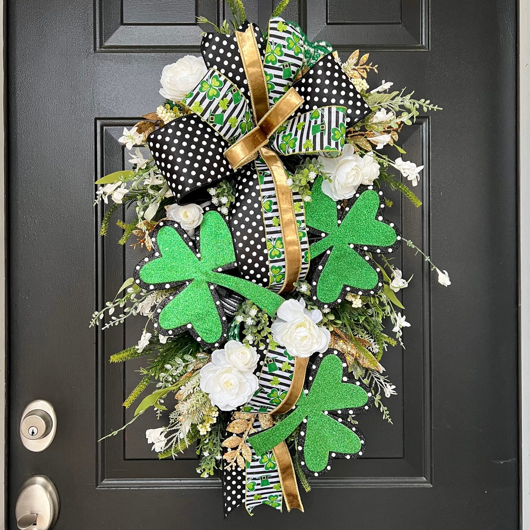 St. Patrick’s Day Wreath for Front Door, St. Patty's Day Swag, Irish ...