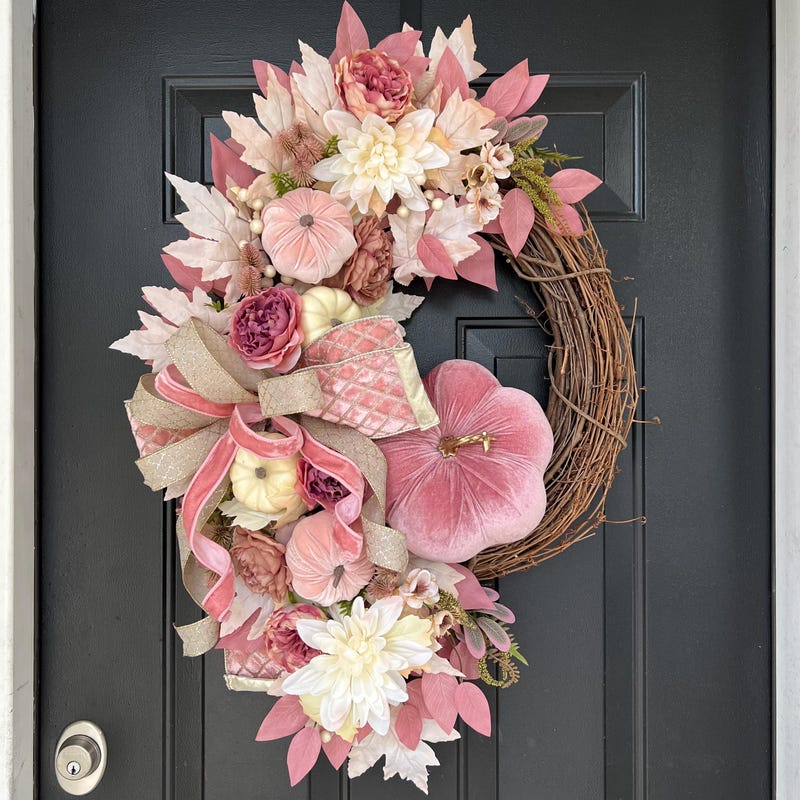 Pink Fall Wreath - Etsy