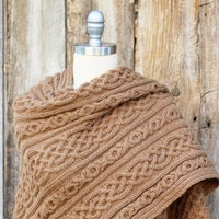 Wide Aran Scarf Knitting Pattern | Celtic Braid Wrap Shawl PDF Pattern ...
