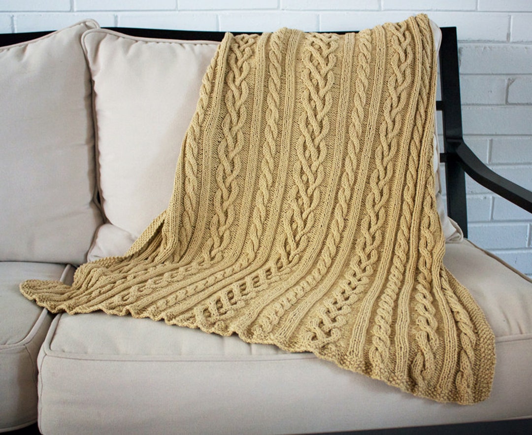 Stella Cabled Baby Blanket Pattern - Etsy