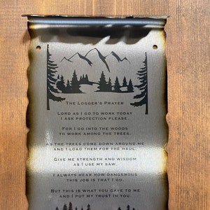 Loggers Prayer, Gift for Loggers, Pacific Northwest Gifts, Metal Art ...
