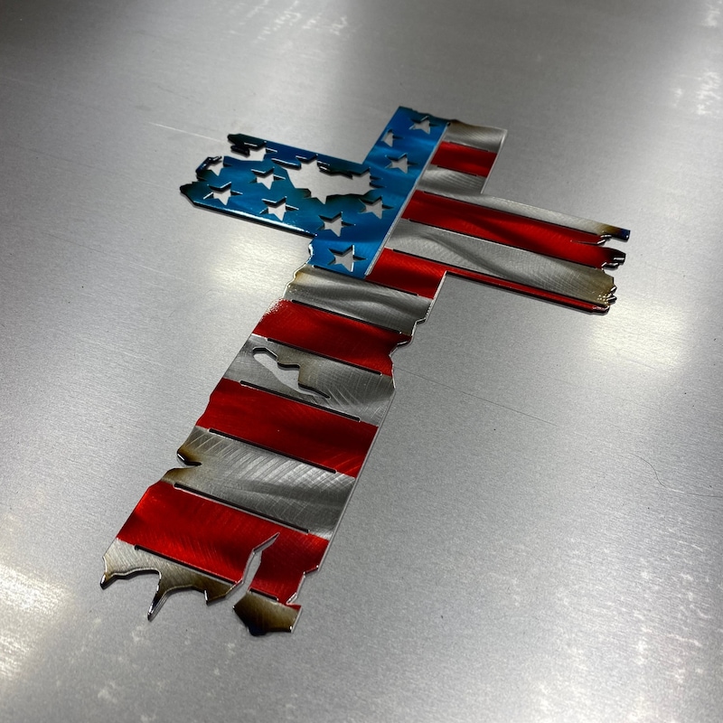 Mens Cross Flag Necklace - Etsy