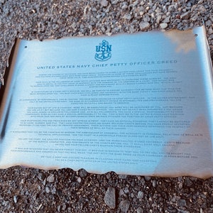 Chief Petty Officer Creed Metal Scroll, US Navy Chief Creed, Navy E7 ...