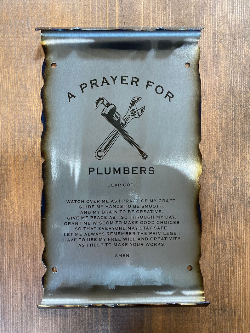 Plumbers Prayer Plumbers Gift Plumbers Apprentice Gift - Etsy