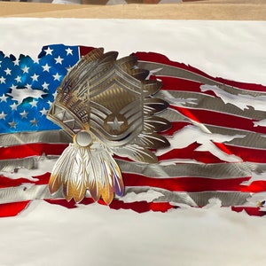 Chief Master Sergeant Headdress and American Flag, Military Gifts ...