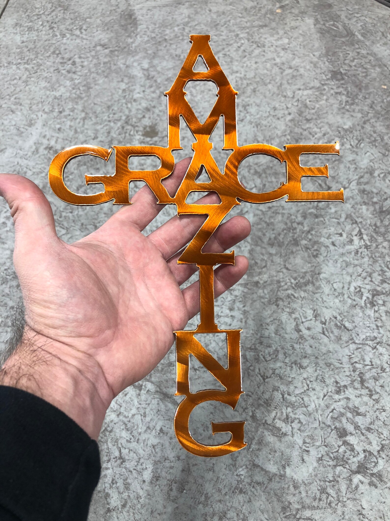 Metal Amazing Grace Cross, Spiritual Home Decor - Etsy