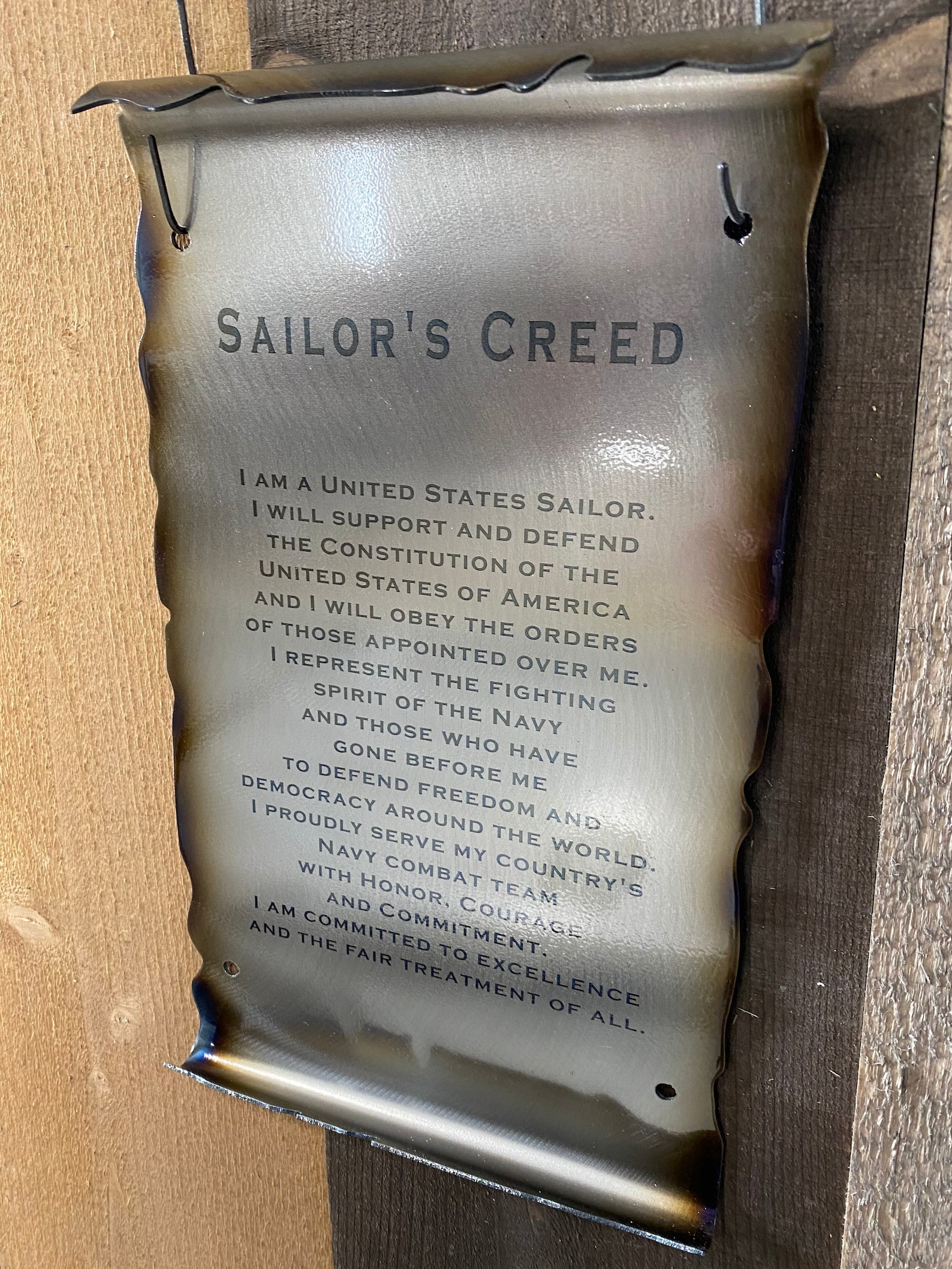 Sailor’s Creed, Sailor Gifts, US Navy Gifts, Prayer Scroll Sign, Metal ...