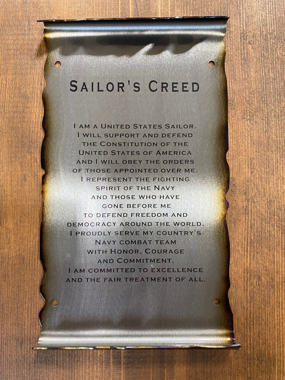 Sailors Creed, Sailor Gifts, US Navy Gifts, Prayer Scroll Sign - Etsy