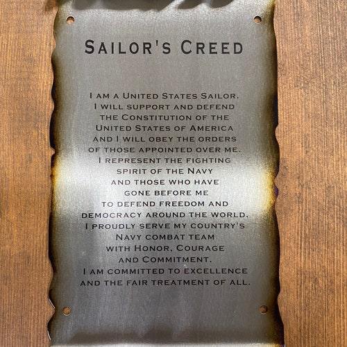 Personalized Navy Sailor's Creed Plaque - Etsy
