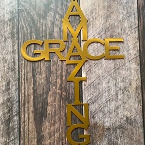 Amazing Grace Cross, Metal Cross, Spiritual Religious Decor, Gift for ...