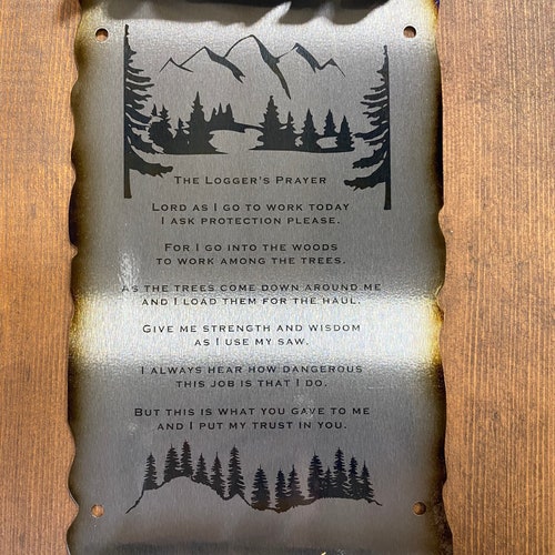 Loggers Prayer Gift for Loggers Pacific Northwest Gifts - Etsy