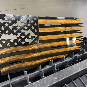 Metal American Flag, Steel Flag, Battle Worn Flag, Torn and Tattered ...