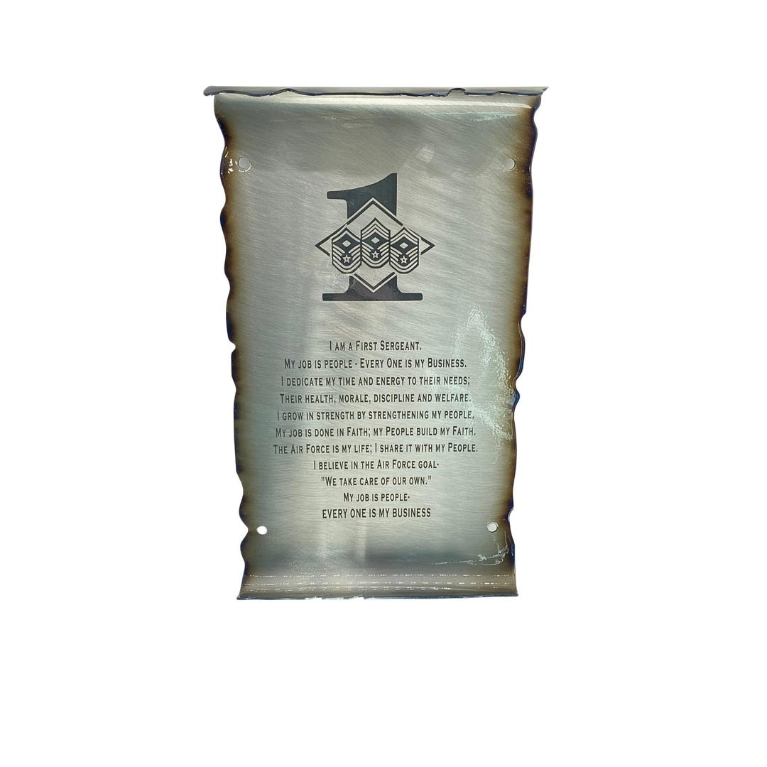 First Sergeant Creed Metal Scroll, Air Force Gifts, Military Promotion ...