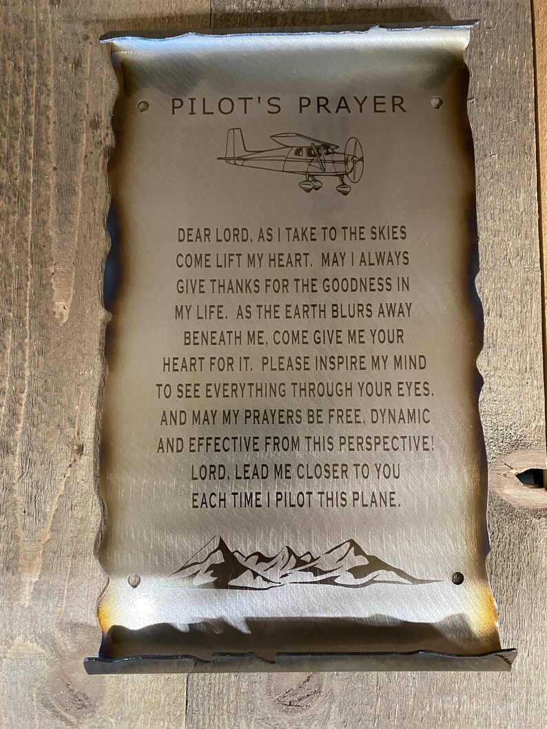 Pilots Prayer, Gift for Pilot, Pilot Prayer Scroll, Rustic Pilot Decor ...