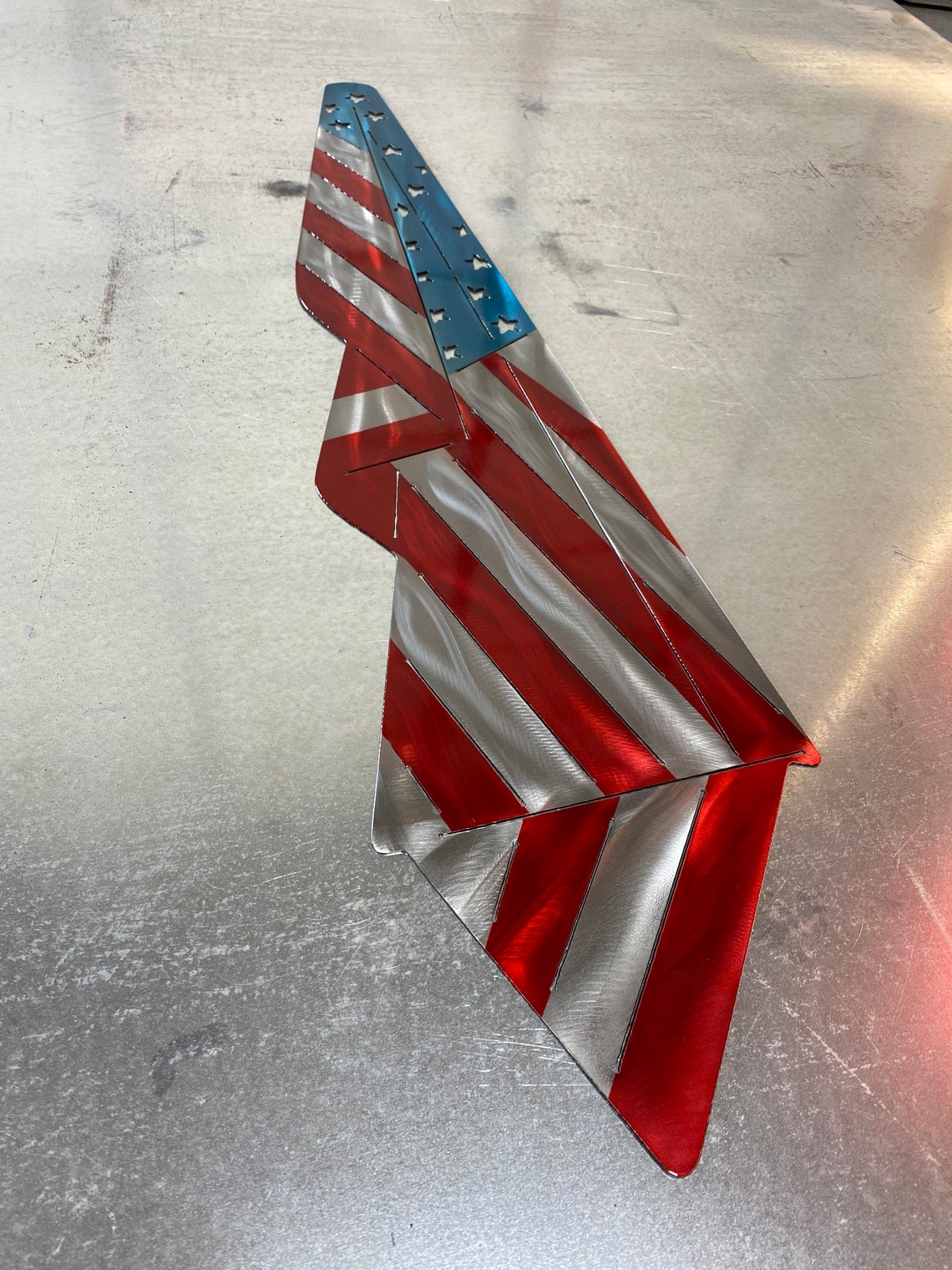 Metal Draped American Flag, Metal Flag, Patriotic Home Decor, US Flag ...