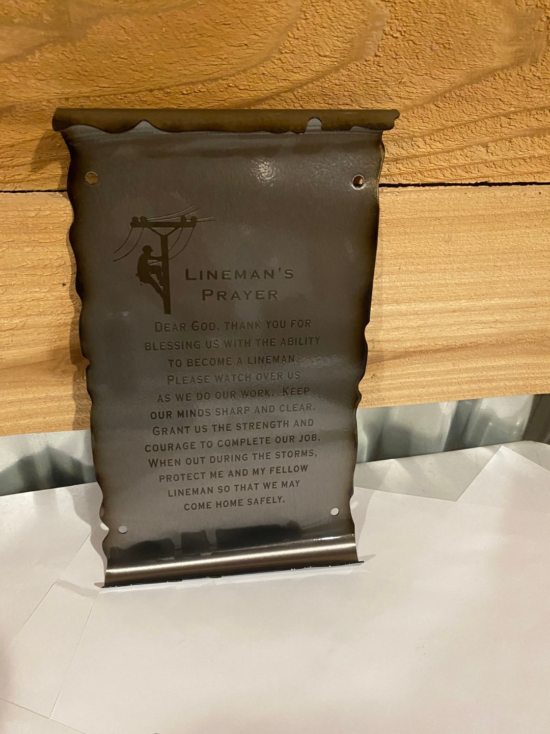 Lineman Prayer Metal Sign, Lineman Gifts, Electrician Gift, Metal Art ...