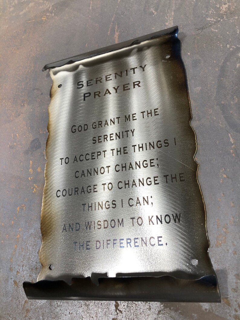 Serenity Prayer Metal Scroll Sign Acceptance - Etsy