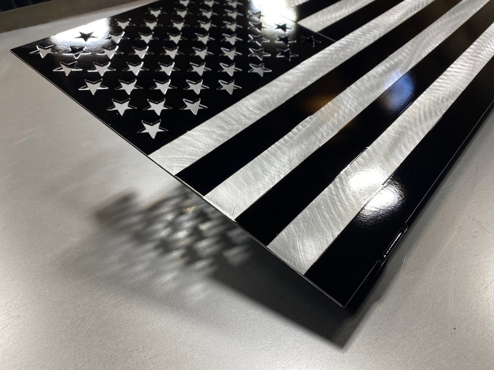 Black and Silver American Flag Metal American Flag Decor - Etsy